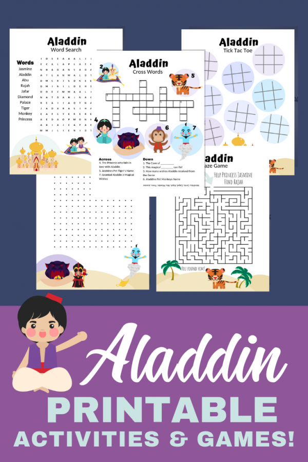 Super Fun Aladdin Printable Activities Pack For Kids - Sunshine Whispers