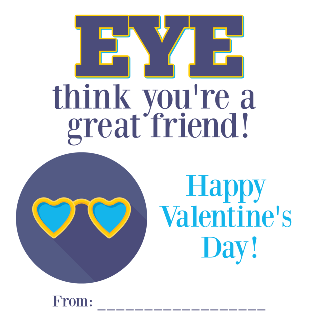 Eye Glasses FREE Printable Valentines Tag - Sunshine Whispers