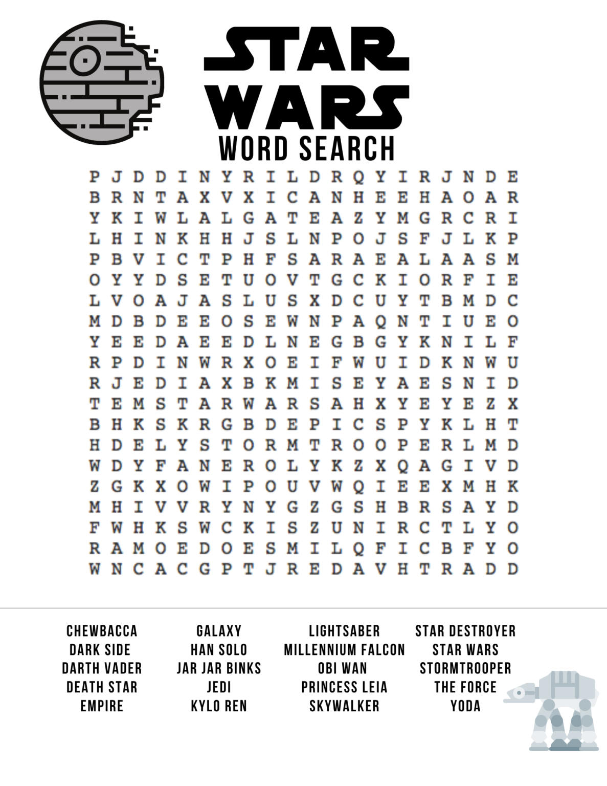Star Wars Activity Pack For Kids (FREE Printable) - Sunshine Whispers